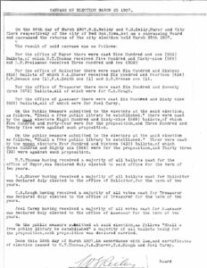 1907, Mar. 25, Election canvas – Carnegie Libraries in Iowa Project