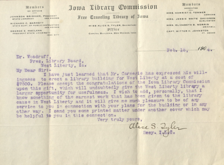 1904, Feb 18, A.S. Tyler, Letter of Congratulations – Carnegie ...